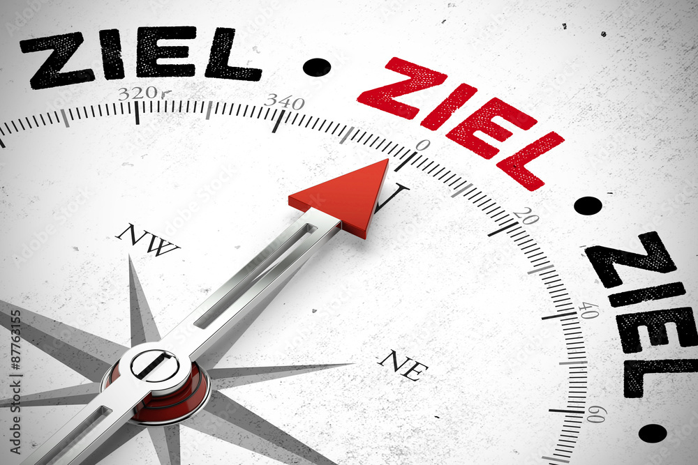 Kompass zeigt auf das Wort Ziel Stock Illustration | Adobe Stock Kompass zeigt auf das Wort Ziel Stock Illustration | Adobe Stock