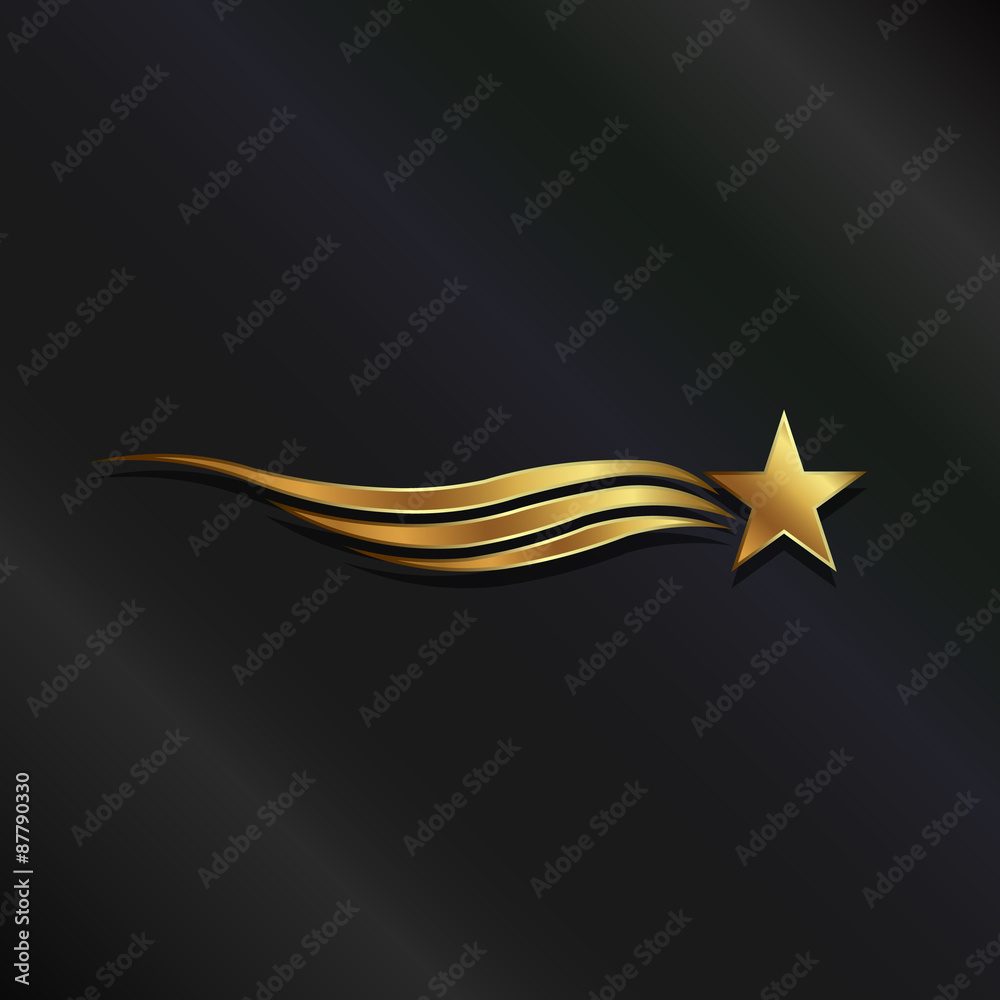 Gold star waves Stock Vector | Adobe Stock
