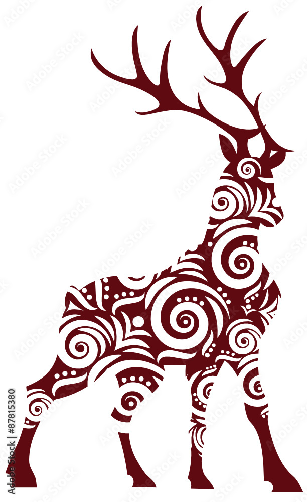 Hirsch Stock-Vektorgrafik | Adobe Stock