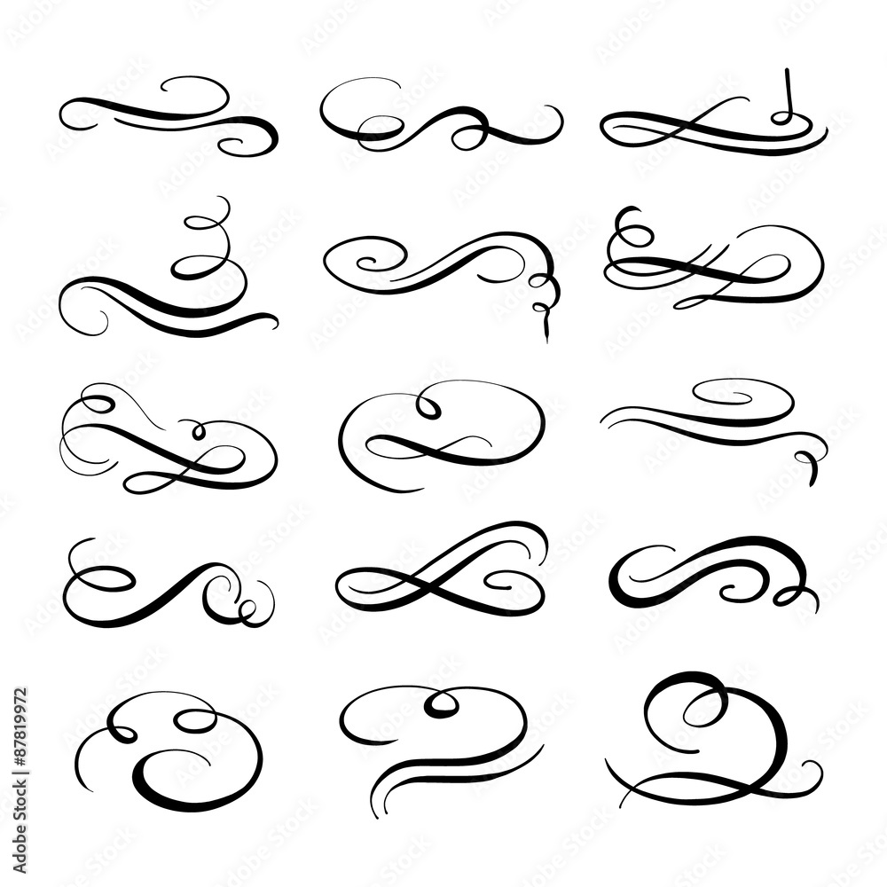 Vector calligraphy elements. Stock Vector | Adobe Stock