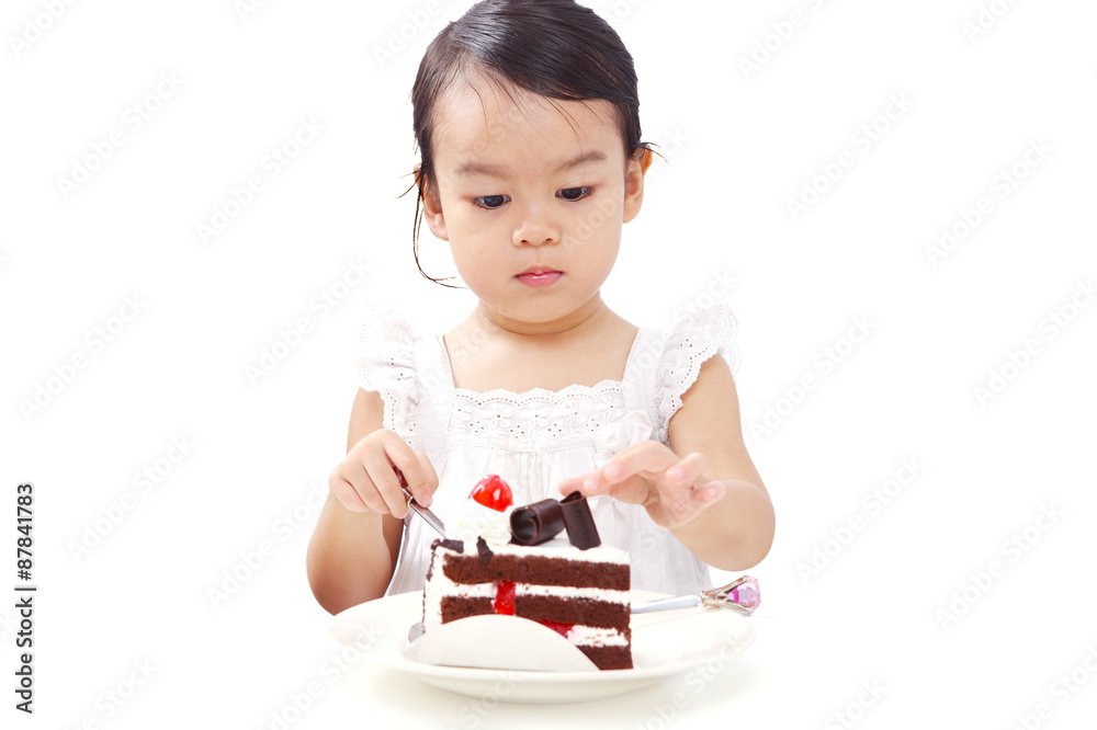 Little Girl Eating Cake