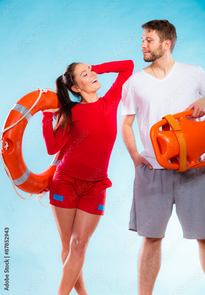 lifeguards on duty with equipment Stock Photo | Adobe Stock