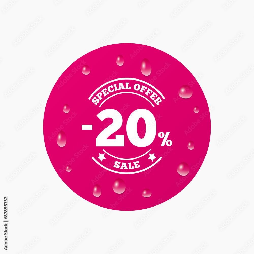 20 percent discount sign icon. Sale symbol. Stock Vector | Adobe Stock