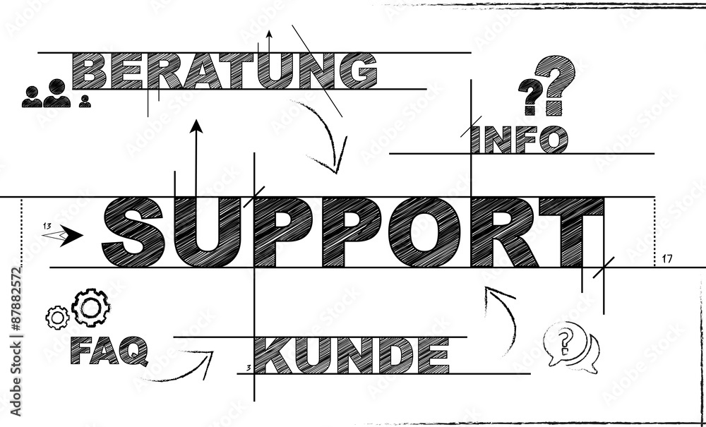Support | CAD | Technische Zeichnung Stock Illustration | Adobe Stock