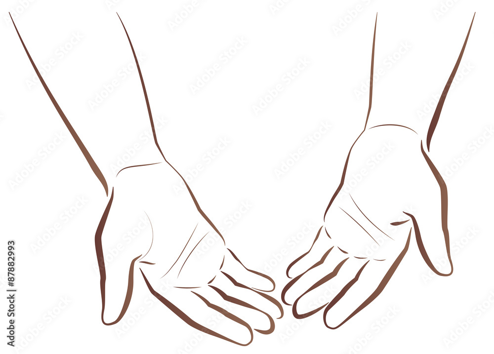 Empty-handed. Two hands of a poor man showing his empty hands. Isolated ...