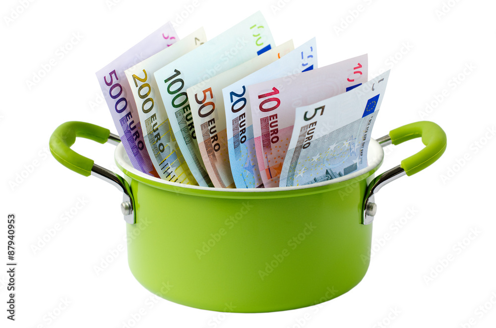 Kochtopf mit Geld Stock-Foto | Adobe Stock