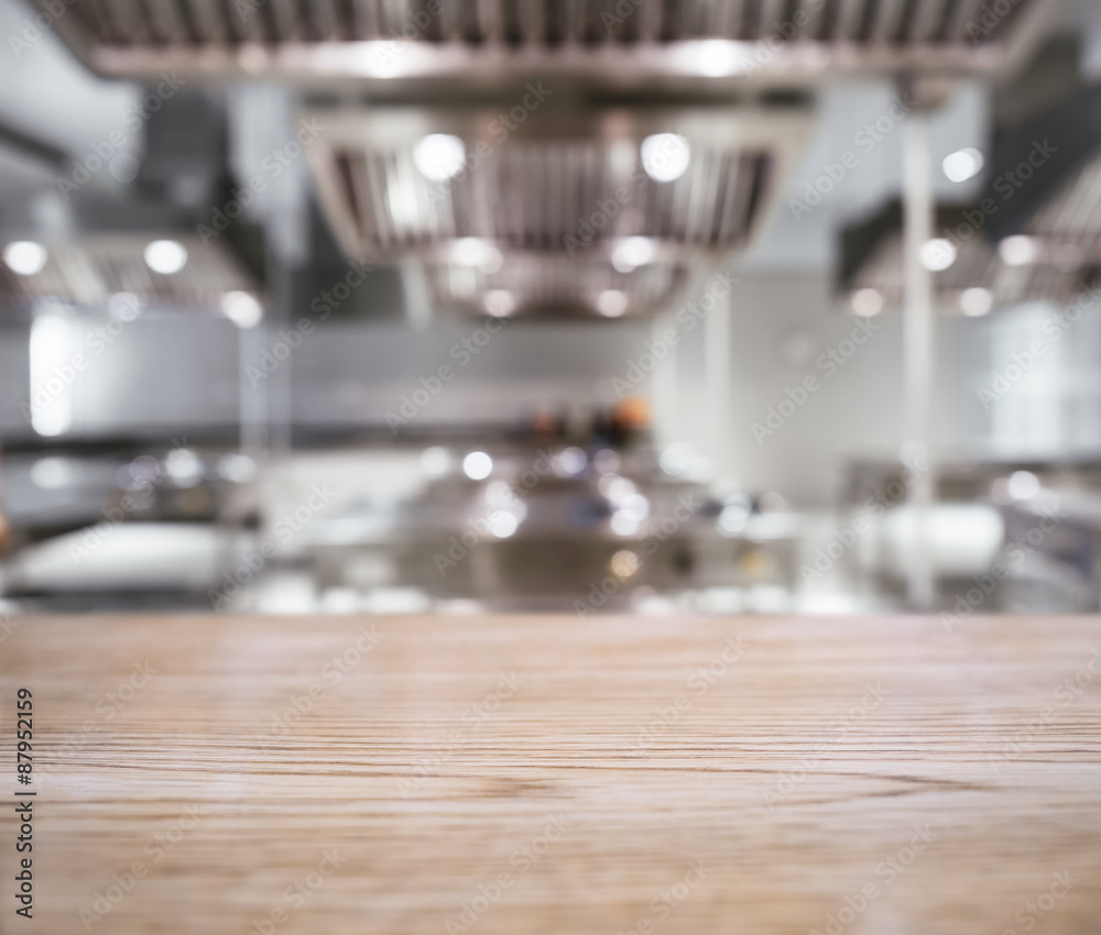 Table top Counter with Blurred Kitchen background Stock Photo | Adobe Stock