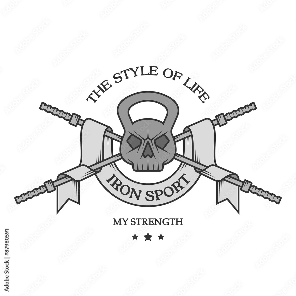 Iron sports logo, emblem. Stock Vector | Adobe Stock
