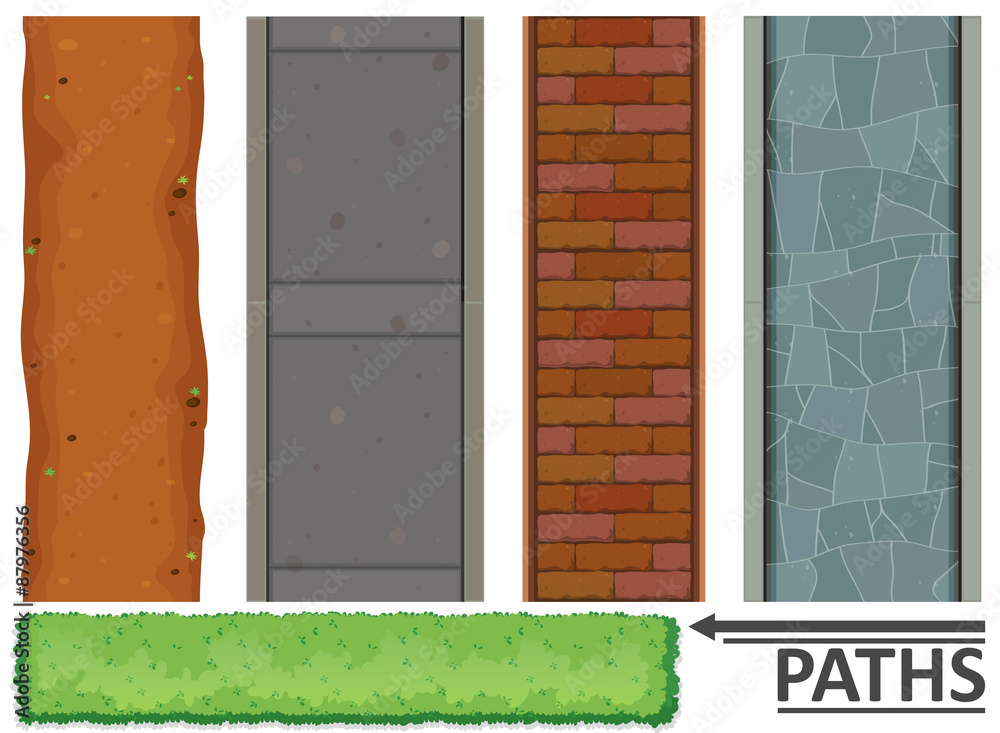 Variety of paths and textures Stock Vector | Adobe Stock