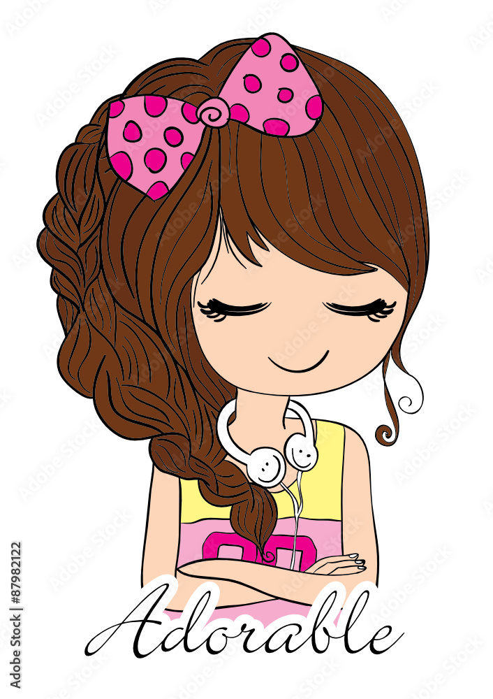 Beautiful romantic girl/cute girl/T-shirt Graphics/illustration ...