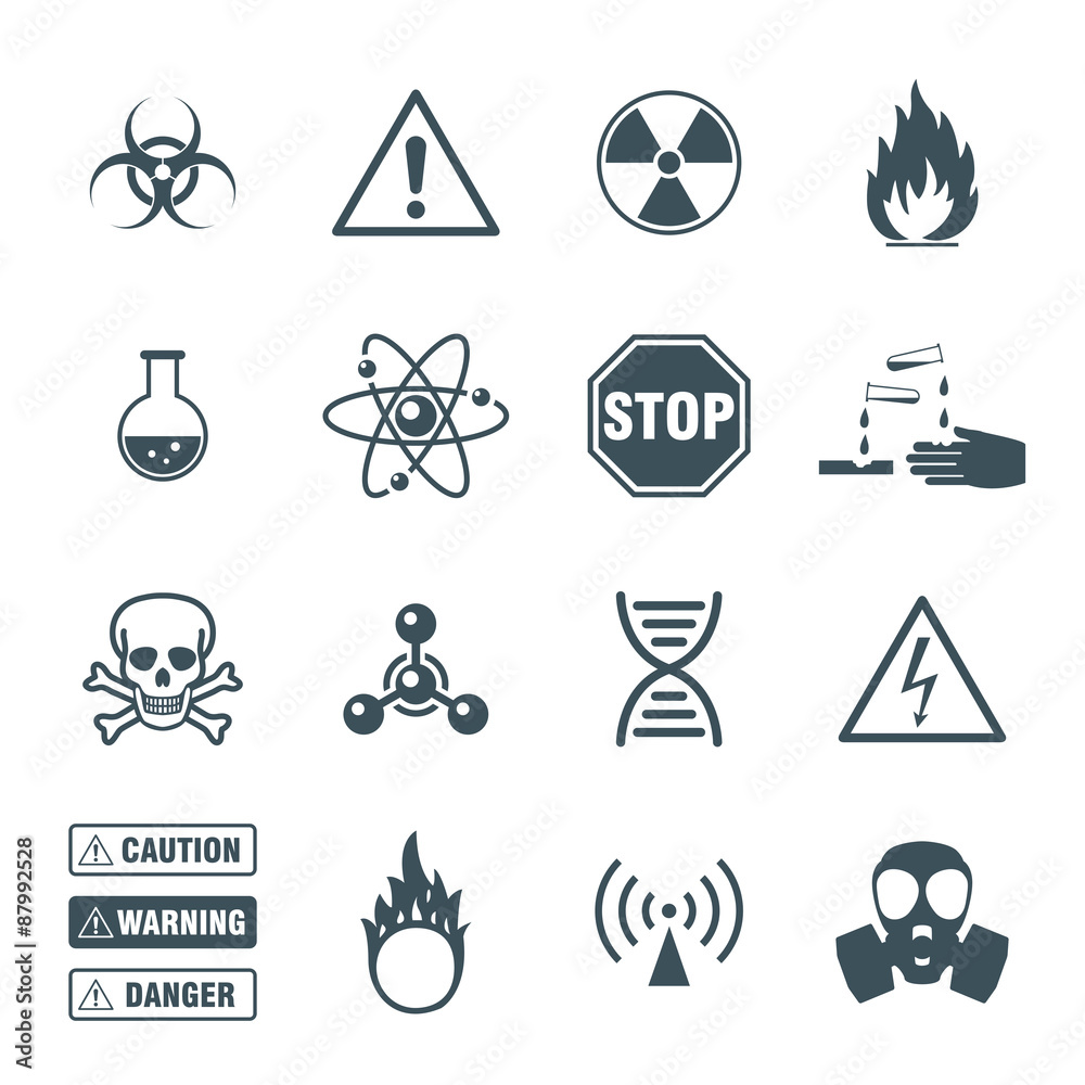 biohazard and science icons set Stock Vector | Adobe Stock