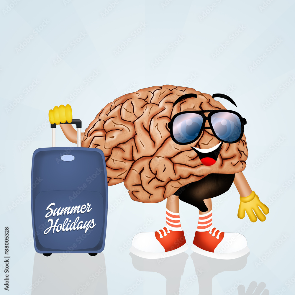 the brain goes on vacation Stock Illustration | Adobe Stock