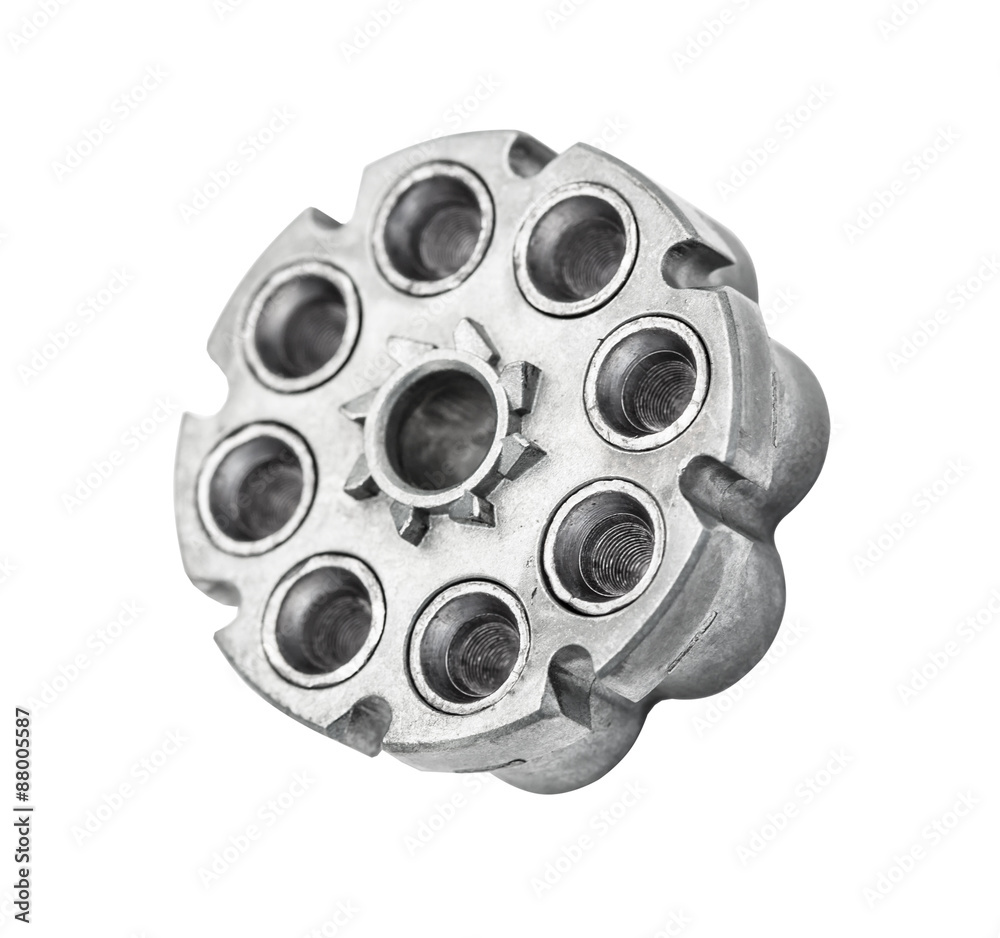 Shot magazine pneumatic air pistol calibre 4,5mm isolated on the white ...