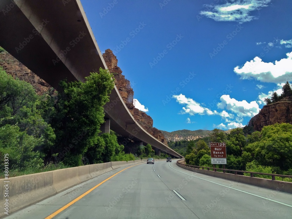 Scenic Interstate Highway 70 in Glenwood Canyon, Colorado, United ...