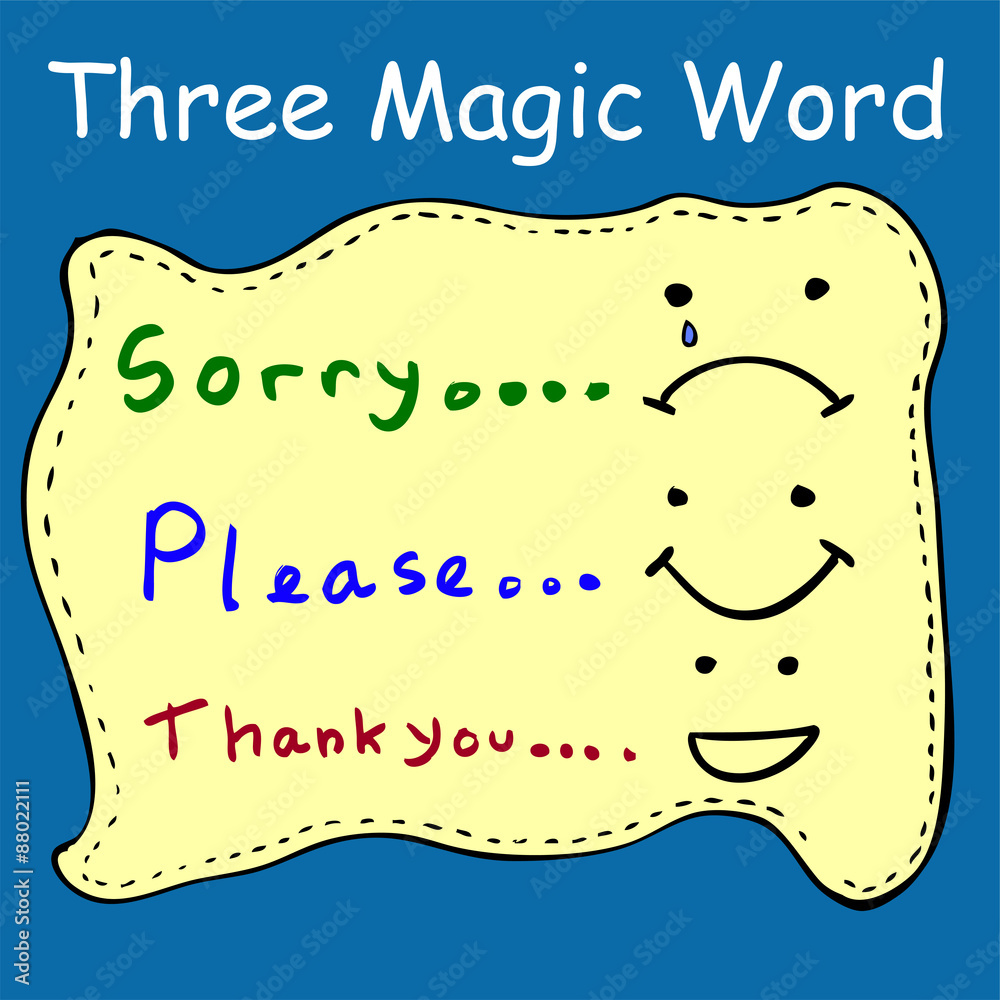 Illustration For Three Magic Words Stock Illustration Adobe Stock
