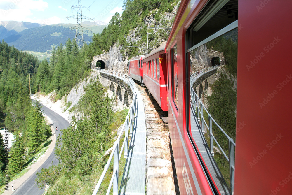 Bernina Express Train, Unesco world heritage Stock Photo | Adobe Stock