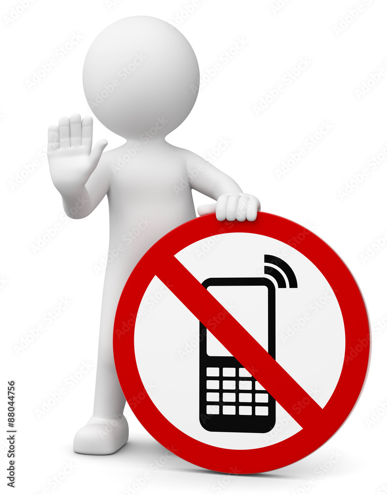 3d Männchen Handyverbot Stock Illustration | Adobe Stock