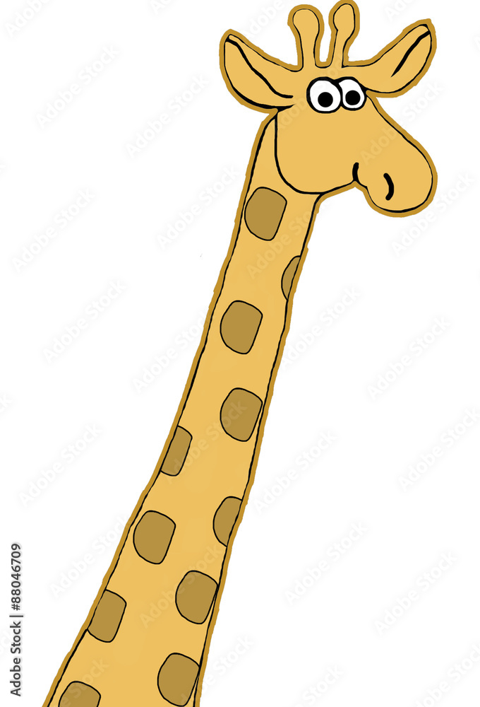 Education cartoon or illustration showing the neck and head of a ...