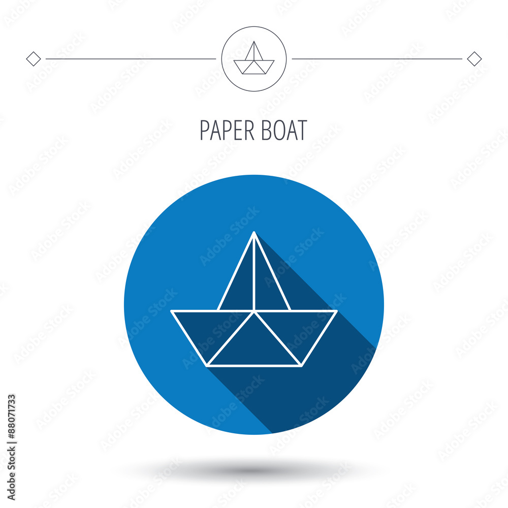 Paper boat icon. Origami ship sign. Stock Vector | Adobe Stock