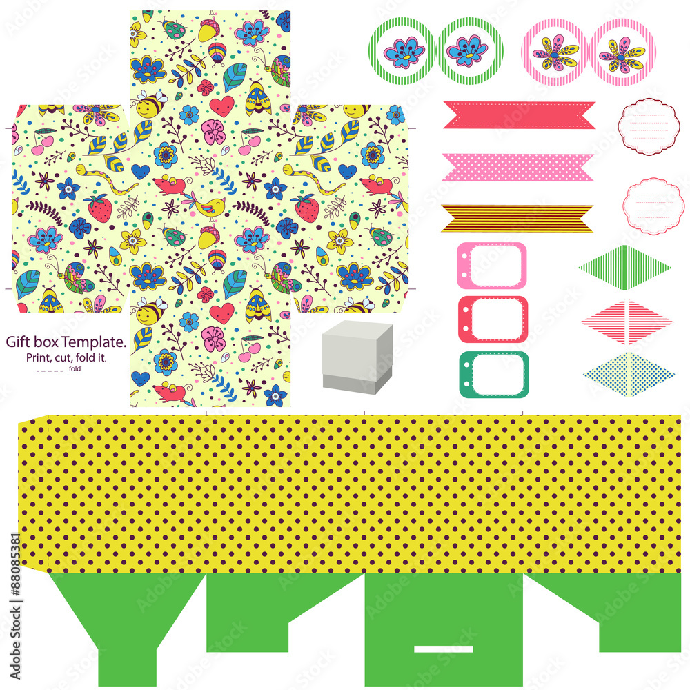 Gift box template party set Stock Vector | Adobe Stock