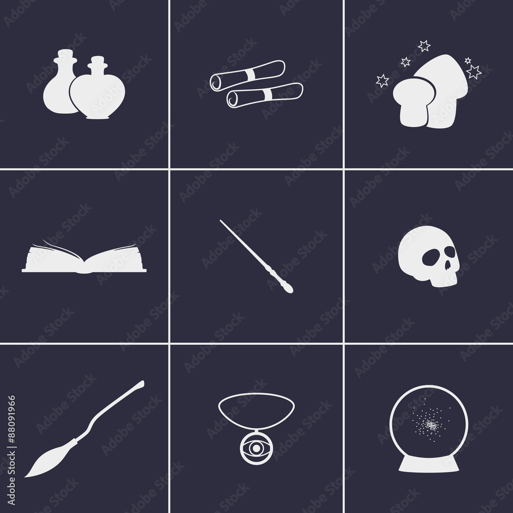 Magic icons Stock Vector | Adobe Stock