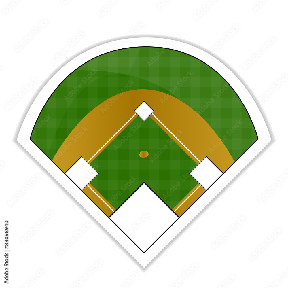Baseball Field Sticker vector de Stock | Adobe Stock