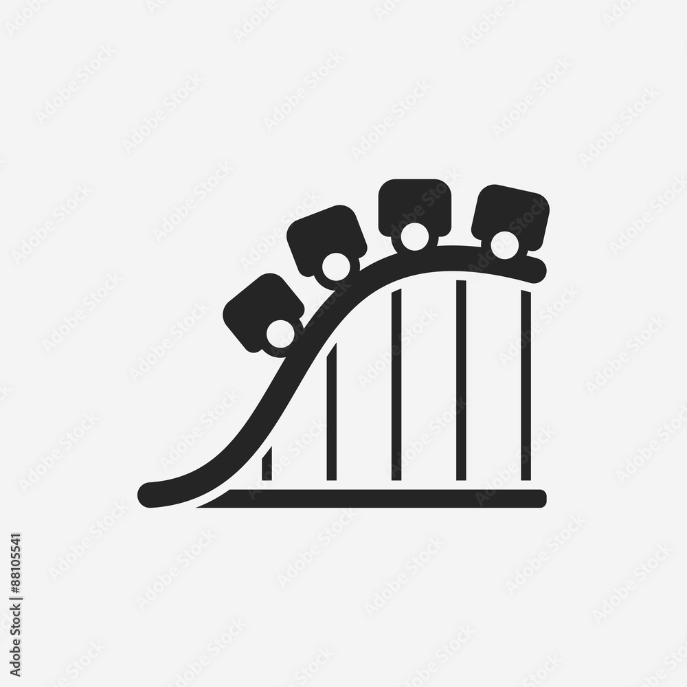 amusement park roller coaster icon Stock Vector | Adobe Stock