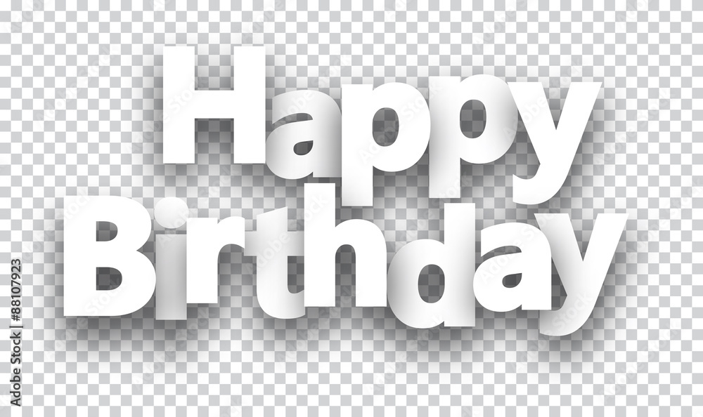 Happy birthday paper sign. Stock Vector | Adobe Stock
