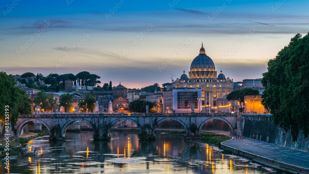 Rome skyline sunset timelapse, Rome, Vatican, Italy, 4K Time lapse ...