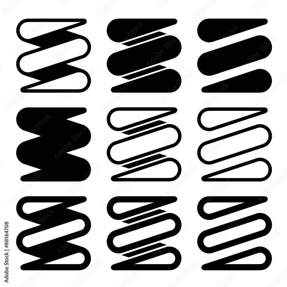 vector tension spring black icons Stock Vector | Adobe Stock