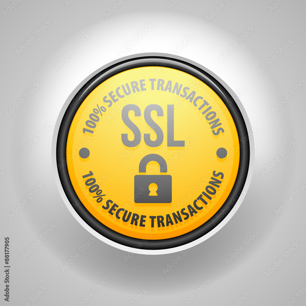 SSL 100% Secure Transactions Stock Vector | Adobe Stock