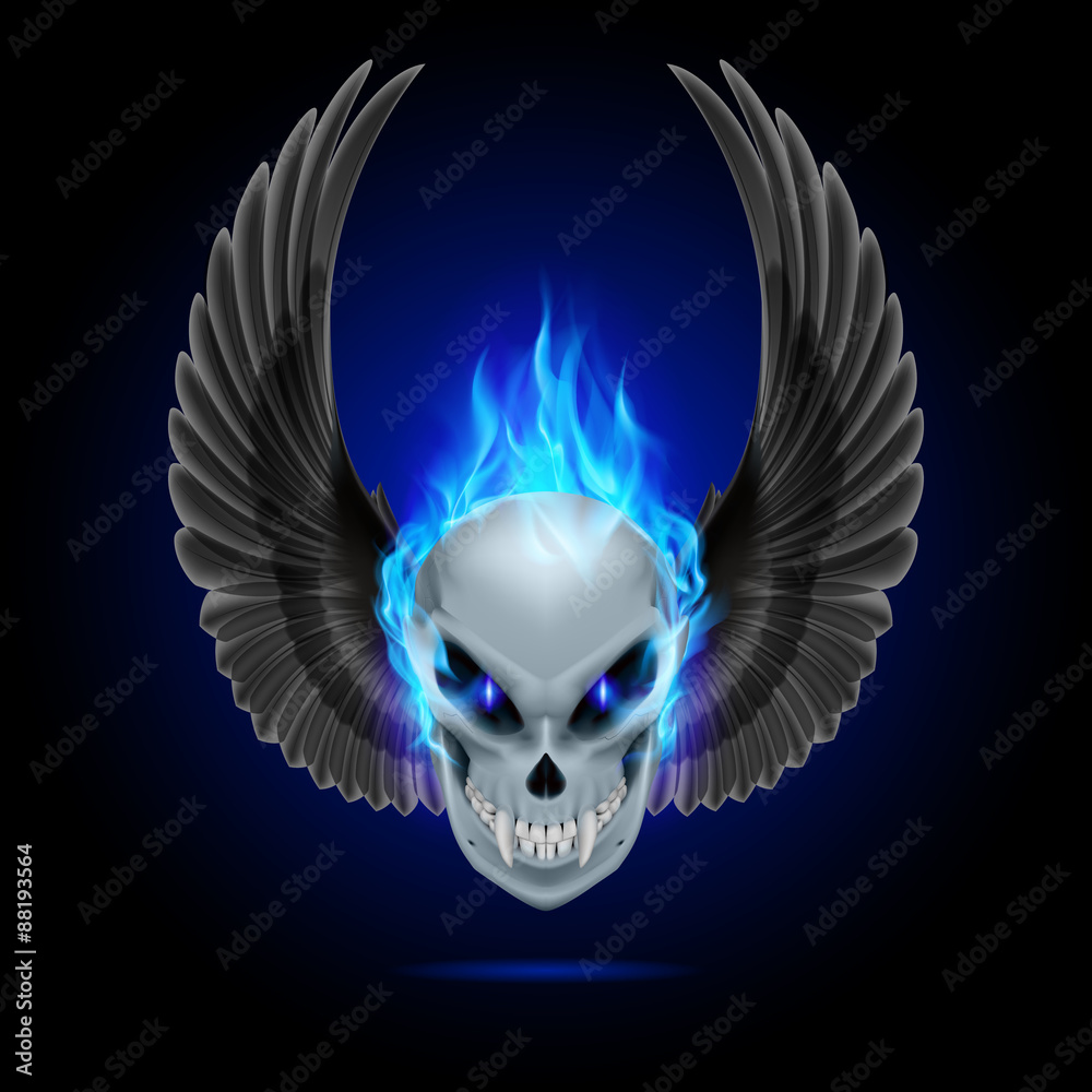 Flaming mutant skull Stock Vector | Adobe Stock