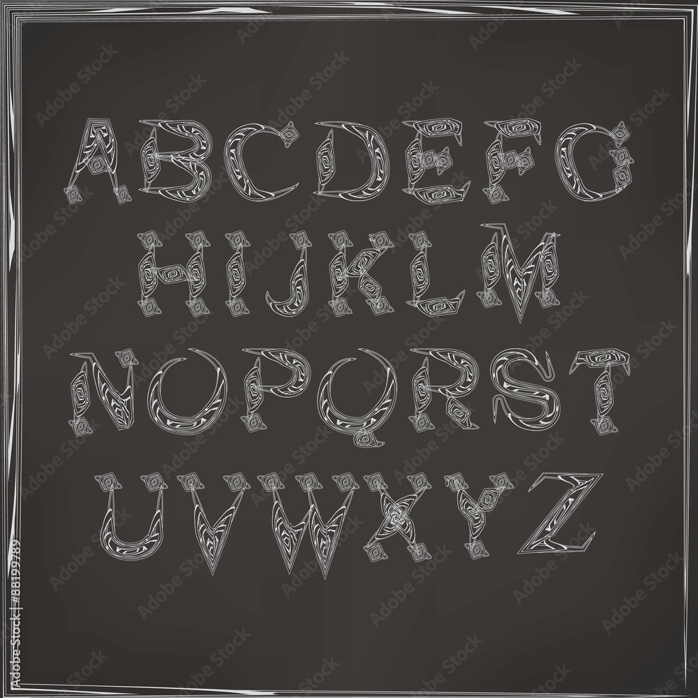 English alphabet cursive Stock Vector | Adobe Stock