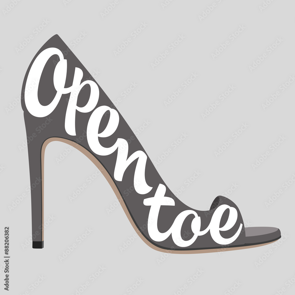 Fashion typography, shoe typography, open toe typography, fashion ...