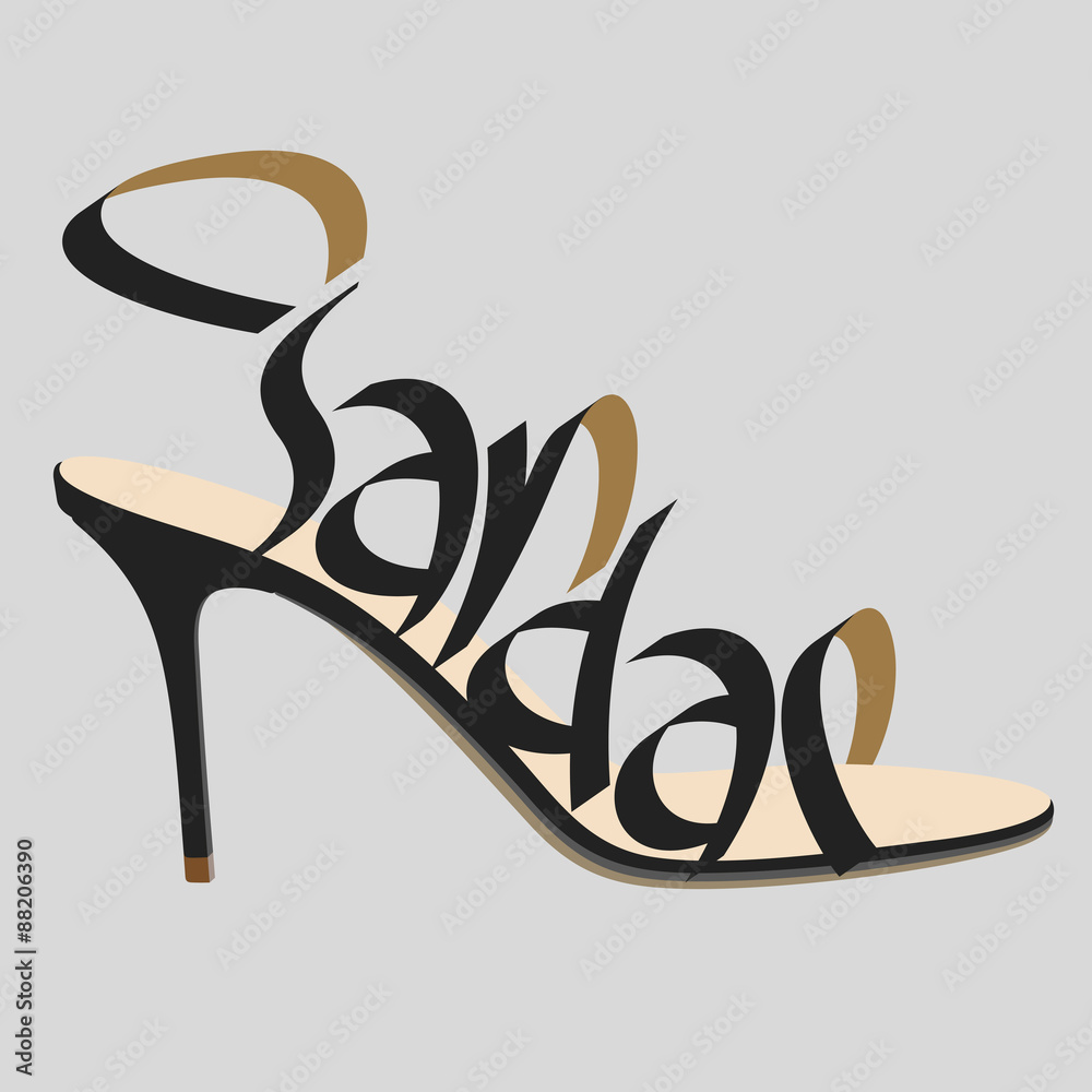 Fashion typography, shoe typography, sandal typography, fashion ...
