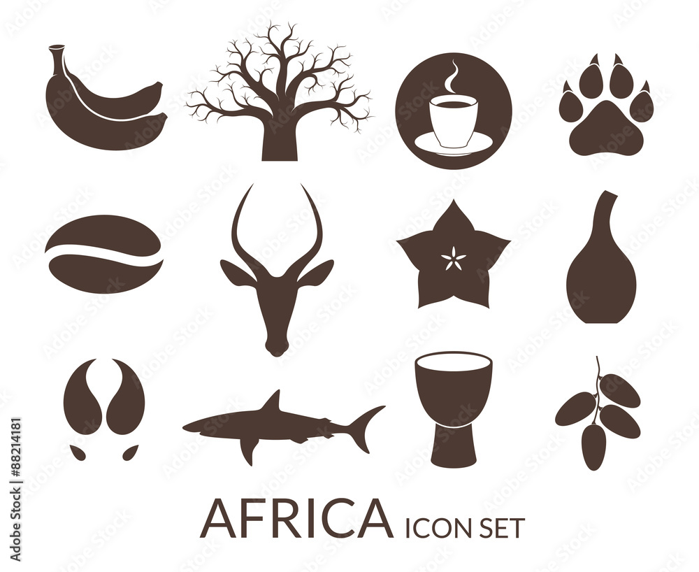 Africa. Icon set Stock Vector | Adobe Stock