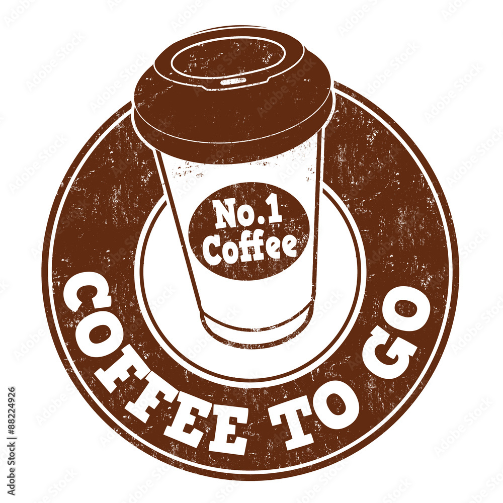 Coffee to go stamp Stock-Vektorgrafik | Adobe Stock