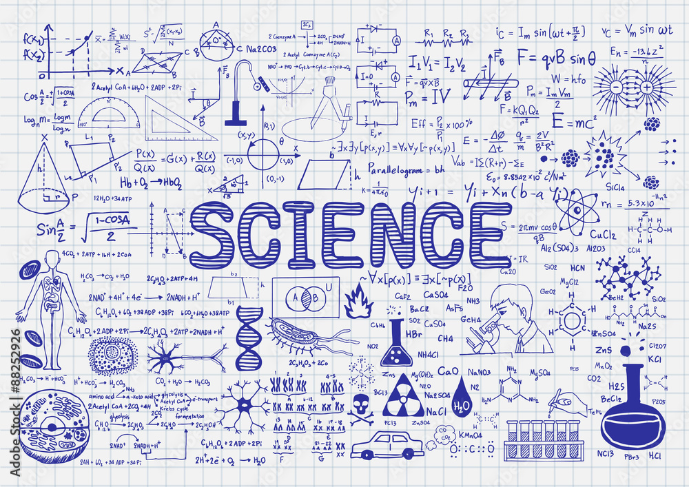 Hand drawn science on paper Stock Vector | Adobe Stock