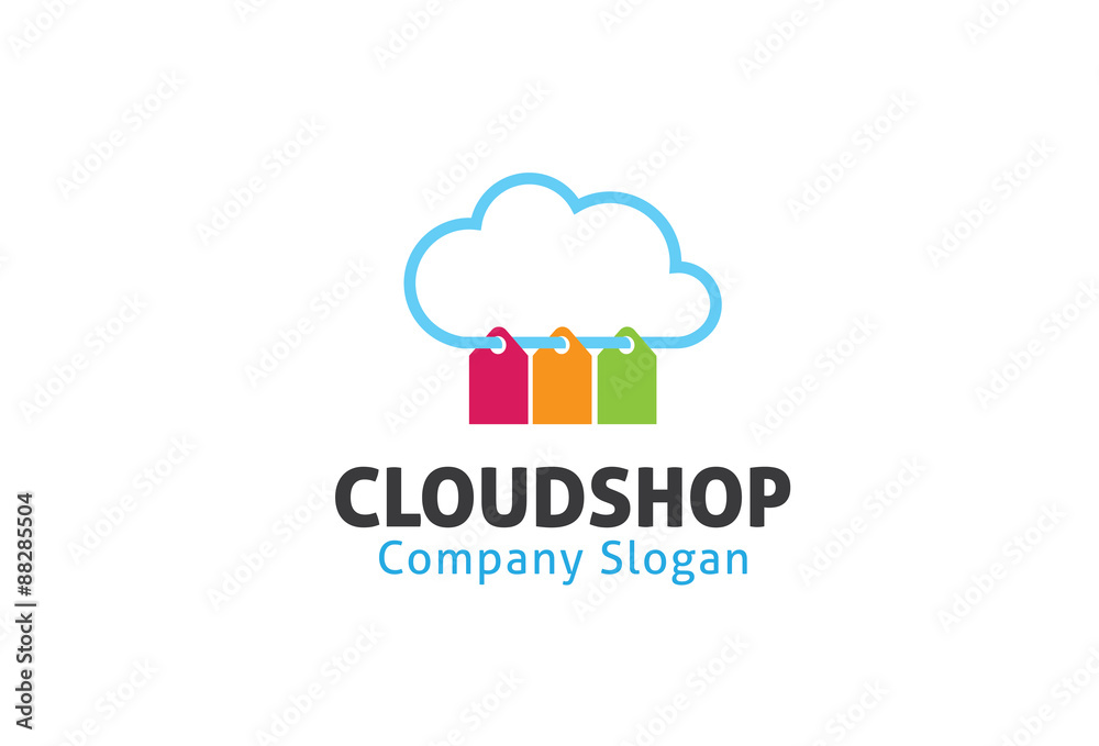 Cloud Shop Logo template Stock Vector | Adobe Stock