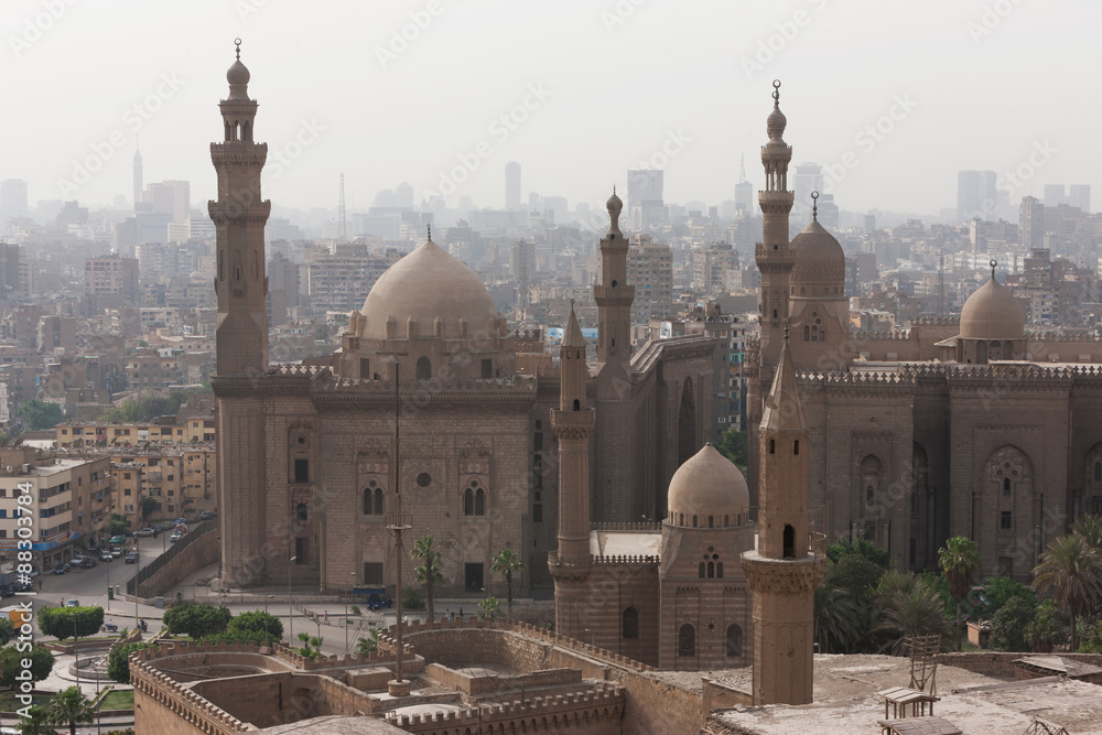 Mosque of Sultan Hassan in Cairo old town, Cairo, Egypt Stock Photo ...