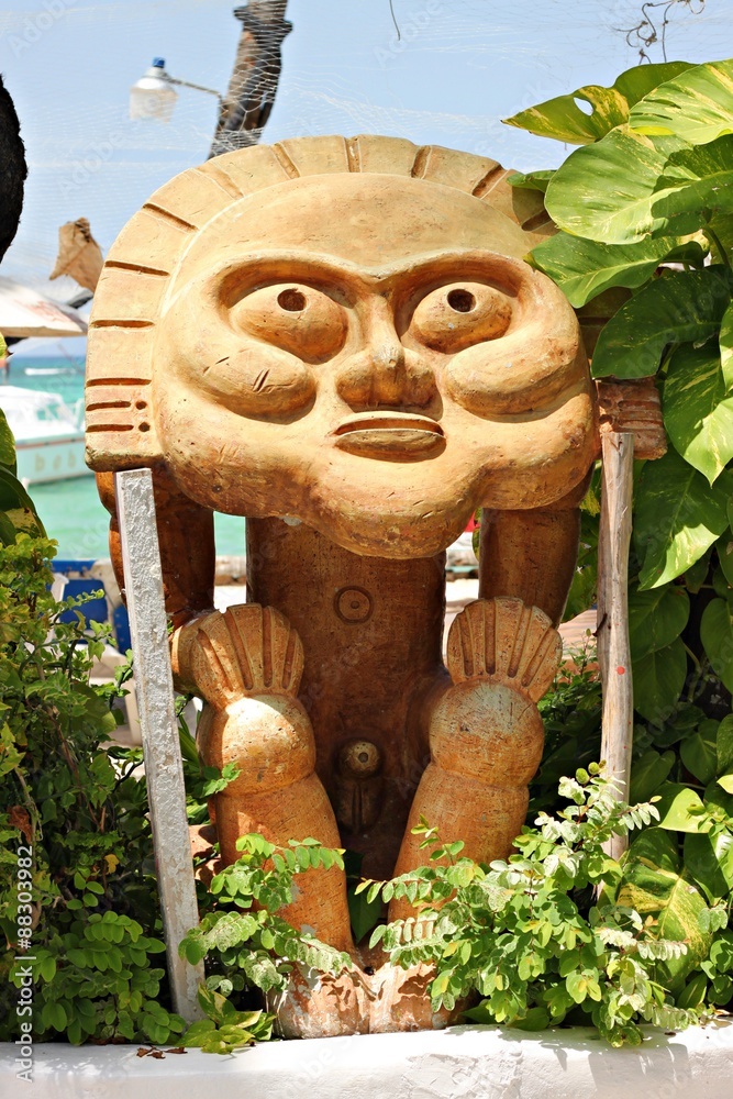 Modern statue of Taíno culture caribbean tribal coast idol figure ...