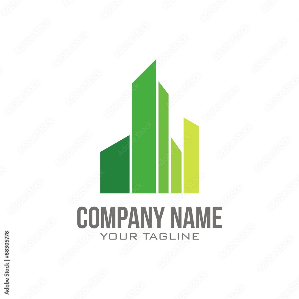 Building Logo Green Color. Building Logo Green Color . Building or real ...