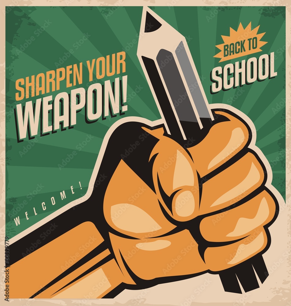 Retro school poster design concept Stock Vector | Adobe Stock