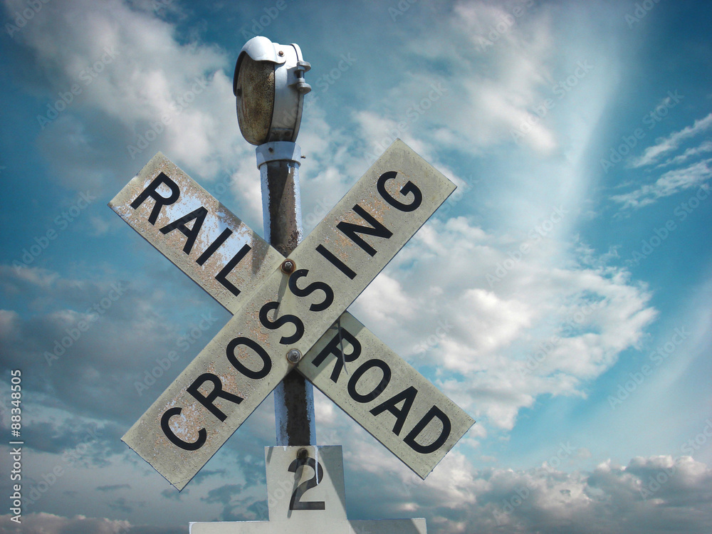 railroad crossing sign Stock Photo | Adobe Stock