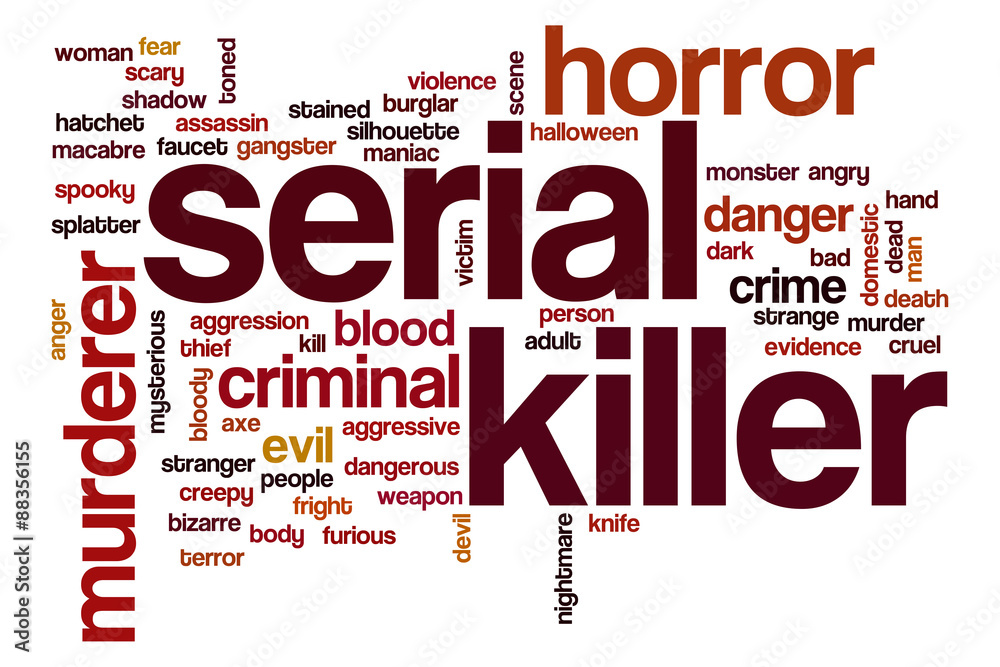 Serial killer word cloud concept Stock Illustration | Adobe Stock
