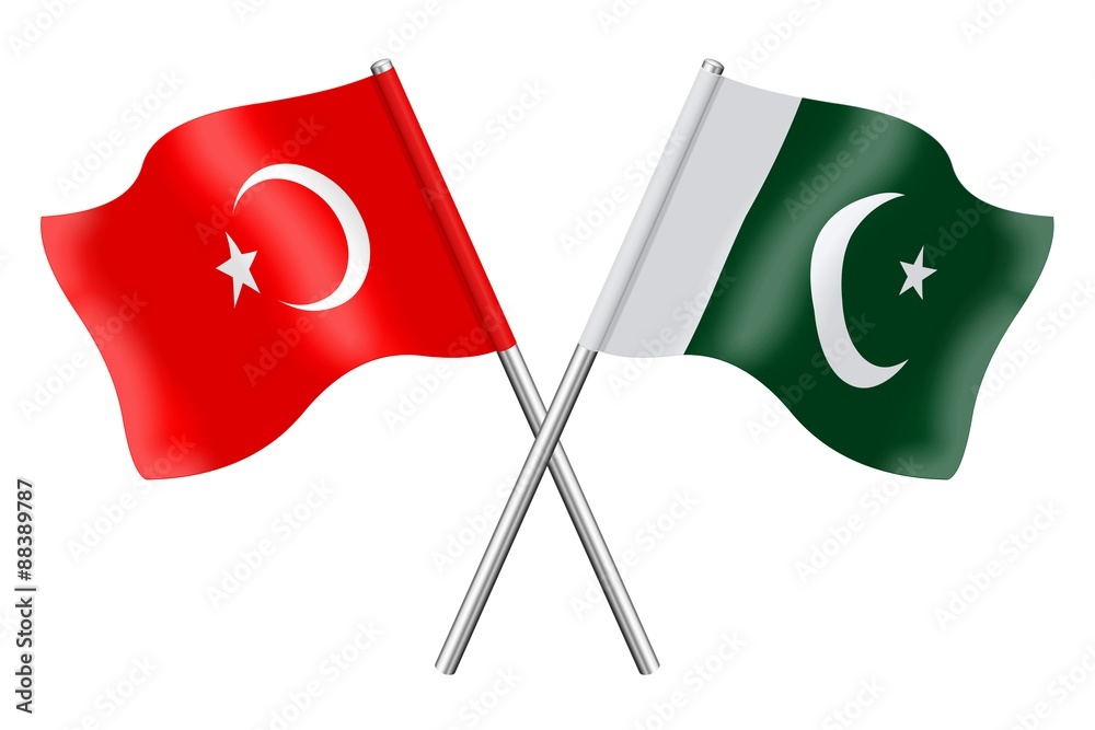 Flags: Turkey and Pakistan Stock Illustration | Adobe Stock
