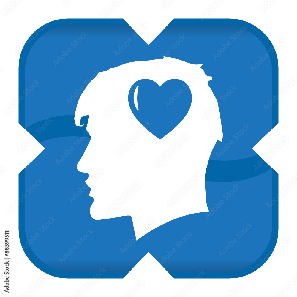 HEART HEAD ICON Stock Vector | Adobe Stock