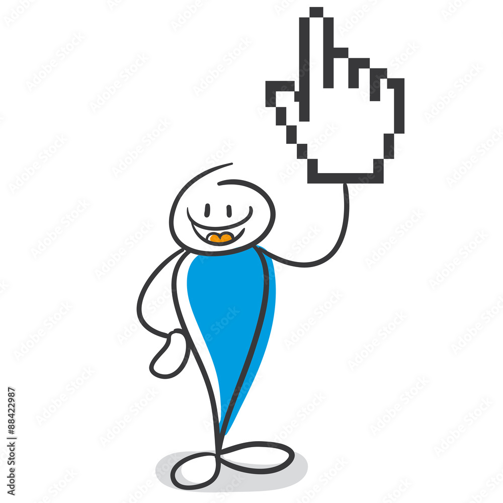 Stick Figure Series Blue Stock Vector | Adobe Stock