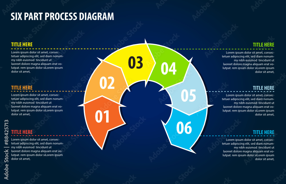 Six Process Flow Stock Vector | Adobe Stock