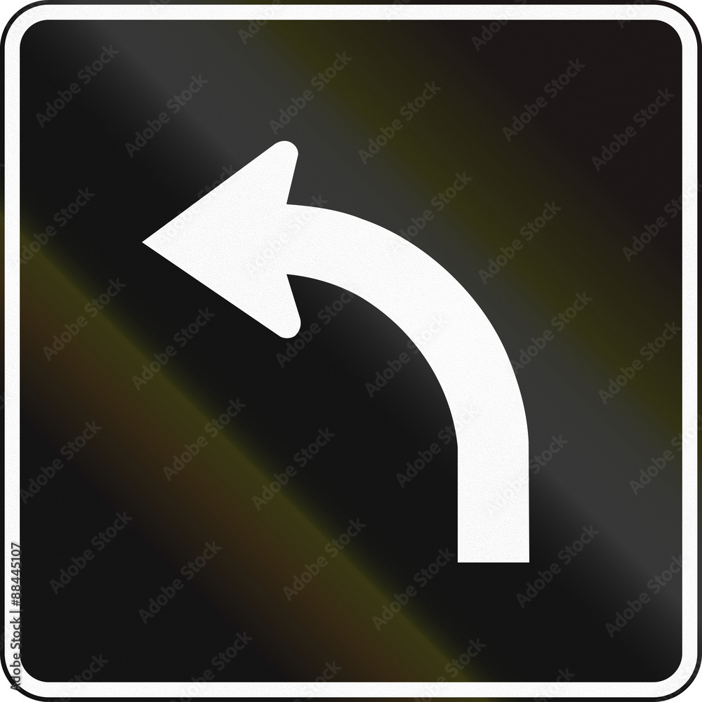 Lane management sign in Canada - Lane for left turn. This sign is used ...